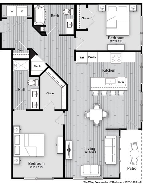 1, 2 & 3 Bed Apartments Newtown Square | The Harrison